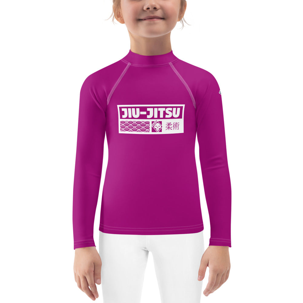 Kid's Girls Long Sleeve BJJ Rash Guard Jiu-Jitsu 014 - Fresh Eggplant ...